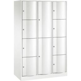 C+P Kombi-Schlie&szlig;fachschrank Resisto, 3 Abteile, 10 F&auml;cher, B 1148 x T 540 x H 1950 mm, Verkehrswei&szlig;