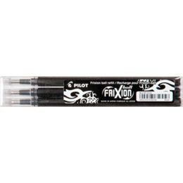 Pi.lot Ersatzminen PILOT, f&uuml;r Tintenroller FRIXION, 0,4 mm Strichst&auml;rke, radierbar, 3 St&uuml;ck, schwarz