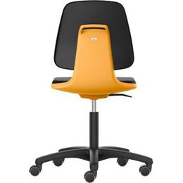bimos LABSIT Labordrehstuhl, o. Armlehne, mit Rollen, R&uuml;ckenlehnenh&ouml;he 420 mm, Kunstleder, orange