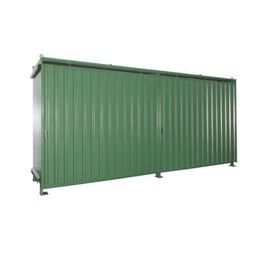 Regalcontainer Bauer CEN 59-2, Stahl, Schiebetor, B 6255 x T 1550 x H 2980 mm, grün