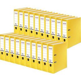 Falken Recycolor Ordner, DIN A4, R&uuml;ckenbreite 80 mm, 20 St&uuml;ck, gelb