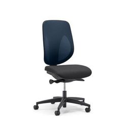 Giroflex B&uuml;rostuhl 353, ohne Armlehnen, Auto-Synchronmechanik, Muldensitz, 3D-Netz-R&uuml;ckenlehne, blau/schwarz