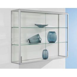 Wand-Pr&auml;sentationsvitrine, 1020 x 300 x 1020 mm, silber