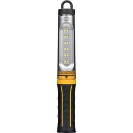 Fa.Brennenstuhl Brennenstuhl LED Akku-Werkstattleuchte WL 500 A, 520 lm, 3 Schaltstufen, Standfu&szlig; mit Magnet, drehbarer Haken, Li-Ion Akku, USB-Ladekabel, B 44 x H 300 x T 35 mm, orange/schwarz