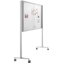 BST mobiles St&auml;ndersystem f&uuml;r MEDIA ST/MEDIA BA Schauk&auml;sten, L 40 x B 30 x H 1950 mm, mit Rollen und Fu&szlig;ausleger