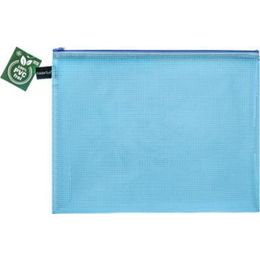 Rei&szlig;verschlussbeutel Foldersys, A4, St&auml;rke 0,20 mm, B 357 x H 272 mm, PVC-freie Folie, blau-transparent