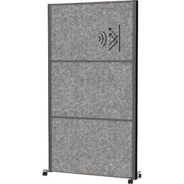 Maul Stellwandsystem Maulconnecto, Steckmodule, 3x Akustikvlies dunkel, Klettverbindung, auf Rollen, H 1800 x B 1000 mm, anthrazit