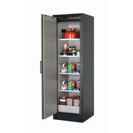Sicherheitsschrank Typ 90 ASECOS Q-PEGASUS-90, Fl&uuml;gelt&uuml;r mit Schlie&szlig;-Automatik, Anschlag links, Front Resedagr&uuml;n, B 599 x T 615 x H 1953 mm