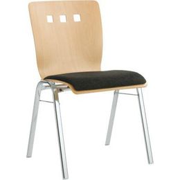 Stapelstuhl 7450, Formsitz, Lordosenst&uuml;tze, Designerbohrungen, ohne Armlehnen, Bezugsstoff Kashmara, schwarz
