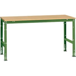 Manuflex Arbeitstisch UNIVERSAL Standard, 1750 x 1000 mm, Multiplex natur, resedagr&uuml;n