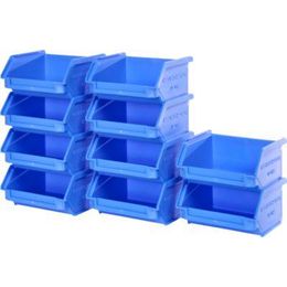Sch&auml;fer Shop Sparset Sichtlagerkasten SSI Sch&auml;fer Serie PROFI LF 110, Polypropylen, L 92 x B 100 x H 51 mm, 0,26 l, blau, 10 St&uuml;ck