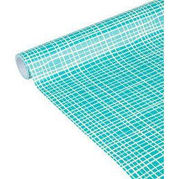 Clairefontaine Kraftpapier, 5 Tinyrollen, 5 m x 0,35 m, t&uuml;rkis mit Gittermuster