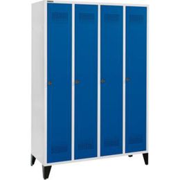 Sch&auml;fer Shop Sch&auml;fer Shop Genius Kleiderspind mit F&uuml;&szlig;en, 4 Abteile, 300 mm Abteilbreite, Drehriegelverschluss, enzianblau