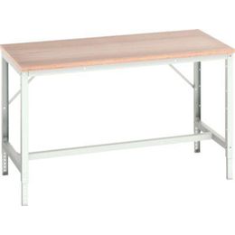 Werkbank Bott verso, Multiplex-Platte, mit Querstrebenset, B 1500 x T 800 x H 780 - 930 mm, RAL 7035 Lichtgrau