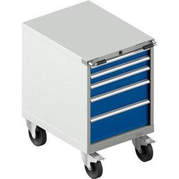 Sch&auml;fer Shop Sch&auml;fer Shop Select Schubladenschrank mit Rollen WSK 36-27, 5 Sch&uuml;be, bis 200 kg, B 717 x T 572 x H 920 mm, lichtgrau/enzianblau