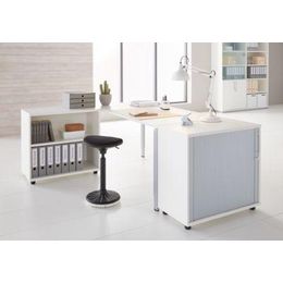 Sch&auml;fer Shop Sch&auml;fer Shop Select Anstellquerrollladenschrank, aus Holz, 1 Fachboden, B 800 mm x T 421 x H 750 mm, wei&szlig;