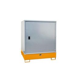 Gefahrstoffschrank Bauer GS-3, Stahlblech, unterfahrbar, f&uuml;r 4 x 200 l F&auml;sser, B 1475 x T 1460 x H 1805 mm, orange
