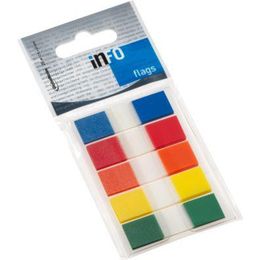 Haftnotizen INFO FLAGS, Z-Faltung, beschreibbar, selbstklebend, abl&ouml;sbar, l&ouml;sungsmittelfrei, 180 Blatt ohne Spender, B 43 x H 12,5 mm, farbsortiert