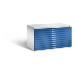 Planschrank aus Stahl, f&uuml;r Formate bis DIN A0, 10 Schubladen