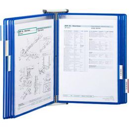 Tarifold Wandsichttafelsystem, Wandhalter, Metall + Sichttafeln, PVC, f&uuml;r DIN A4, 10 St&uuml;ck, blau