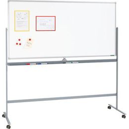 Sch&auml;fer Shop Sch&auml;fer Shop Select Mobiles Whiteboard, um 360&deg; drehbare Tafel, wei&szlig; lackiert, Ablageschale, 4 Lenkrollen, B 1800 x H 1200 mm