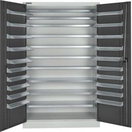 Sch&auml;fer Shop Sch&auml;fer Shop Select Magazinschrank, 10 Fachb&ouml;den, ohne Ausstattung, B 1200 x T 500 x H 1935 mm, Stahl, lichtgrau/anthrazitgrau
