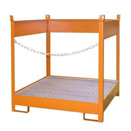 Fass-Stapelpalette Bauer FSP-4, seitlich offen, f&uuml;r 4 x 200 l Fass, orange