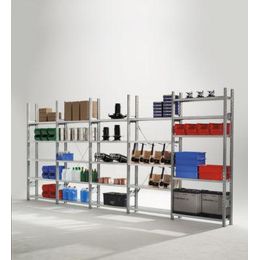 Sch&auml;fer Shop Fachbodenregal R3000, B 5155 x H 2278 mm, Grund-/Anbauregal, 25 B&ouml;den verzinkt, 400 mm Tiefe
