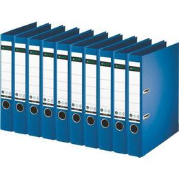 Leitz&reg; Ordner 1007/1008, DIN A4, R&uuml;ckenbreite 52 mm, 10 St&uuml;ck, blau