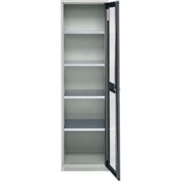 Sch&auml;fer Shop Sch&auml;fer Shop Genius Fl&uuml;gelt&uuml;renschrank FS, Stahl, Sichtfenster, L&uuml;ftungsl&ouml;cher, B 545 x T 520 x H 1950 mm, 5 OH, Lichtgrau/Anthrazitgrau, bis 250 kg