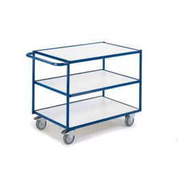 ROLLCART ESD-Tischwagen mit waagerechten Schiebeb&uuml;geln, 3 Etagen, 790 x 490 mm