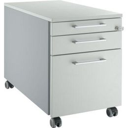 Sch&auml;fer Shop Sch&auml;fer Shop Genius Rollcontainer 126, mit Griff eckig, B 435 x H 577 mm, wei&szlig;alu/lichtgrau/lichtgrau