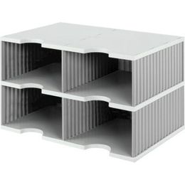 Styro&reg; Sortierstation Styrodoc Jumbo, DIN C4, 2 Etagen/2-reihig/4 F&auml;cher, grau