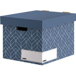 Archivbox BANKERS BOX&reg; D&eacute;cor, FSC&reg;-zertifizierter Karton, L 390 x B 340 x H 291 mm, f&uuml;r DIN A4-Formate, schieferblau, 5 St&uuml;ck