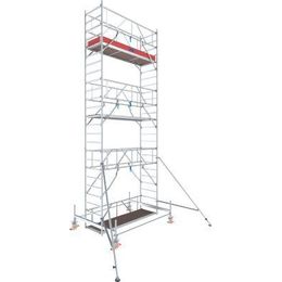 Alu-Fahrger&uuml;st Stabilo Serie 100, 200 kg/m&sup2;, gebremste Rollen, B 750 x T 2500 x H 7500 mm