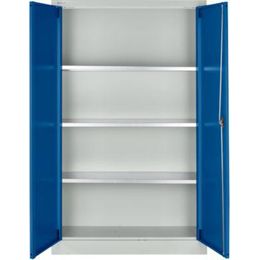 Sch&auml;fer Shop Sch&auml;fer Shop Select Materialschrank MSI 16409i, B 950 x T 400 x H 1535 mm, 3 B&ouml;den, Stahl, lichtgrau/enzianblaub