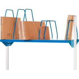 Rau Kartonagenmagazin f&uuml;r h&ouml;henverstellbare Arbeitsplatzsysteme Serie E, 4 Steckb&uuml;gel, B 1200 x T 600 x H 600 mm, lichtgRau, bis 30 kg