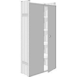 Sch&auml;fer Shop Zweifl&uuml;gel-T&uuml;r f&uuml;r Steckregal-System R 3000/4000, f&uuml;r Feldbreite 1283 mm, H&ouml;he 2111 mm, hellsilber