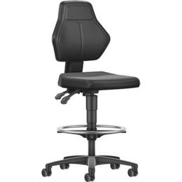 bimos Arbeitsdrehstuhl Allrounder, o. Armlehnen, Permanentkontakt, m. Sitz-Stopp-Rollen, Kunstleder, schwarz