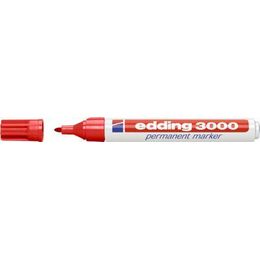 Permanentmarker Edding 3000, Rundspitze, licht- & abriebsbest&auml;ndig, 1 St&uuml;ck, rot