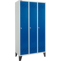 Sch&auml;fer Shop Sch&auml;fer Shop Pure Kleiderspind, 3 Abteile, Drehriegelverschluss, lichtgrau/enzianblau