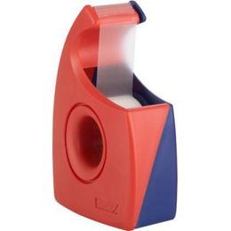 Tesa Klebefilm-Handabroller Easy Cut, 33 m x 19 mm, rot/blau