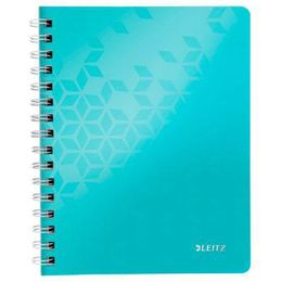 Collegeblock Leitz WOW, DIN A5, 80 linierte Blatt, Klarsicht-Tasche, FSC&reg;-zertifiziert, eisblau