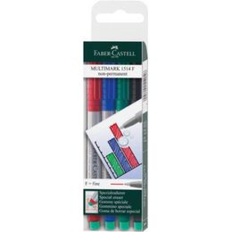 Marker Faber-Castell Multimark, 4er-Set, F, non-permanent