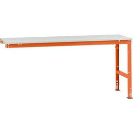 Manuflex Ansatztisch UNIVERSAL Standard, 2000 x 800 mm, Kunststoff lichtgrau, rotorange
