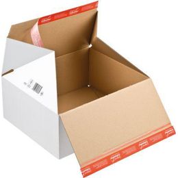 Premium-Blitzbodenkarton Colompac CP 155.155, B 189 x T 154 x H 131 mm, Z-Faltung, Selbstklebeverschluss, wei&szlig;, 20 St&uuml;ck