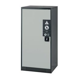 Chemikalienschrank ASECOS CS-CLASSIC, Fl&uuml;gelt&uuml;r, 2 Auszugswannen, 545x520x1105 mm, lichtgrau