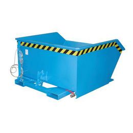 Bauer Kippbeh&auml;lter GU-E 750, mit Siebblech & Ablasshahn, &ouml;l-/wasserdicht, staplertauglich, B 1280 x T 1440 x H 680 mm, lichtblau RAL 5012