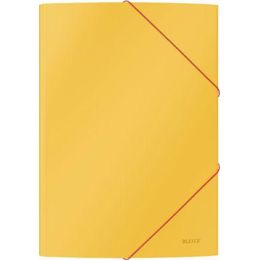 Leitz&reg; Eckspannermappe Cosy, A4-Format, f&uuml;r bis zu 150 Blatt, 3 Klappen & Gummibandverschluss, Karton, gelb