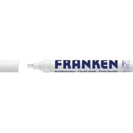 Franken Kreidemarker ZKM09, Keilspitze, Strichst&auml;rke 2-5 mm, Tinte auf Wasserbasis, wei&szlig;